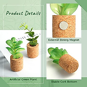 JUSTDOLIFE Plant Fridge Magnets-Mini Succulent Magnets Artificial Plants Refrigerator Magnets Potted Succulent Plants Magnet Stickers Cute for Magnet Boards Fridge Home Office Decor