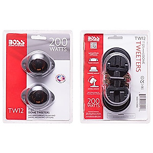 BOSS Audio Systems TW12 Car Door Tweeters - 200 Watts Max, 1 Inch Polyimide Dome, Use with Speakers and Stereo, Sold in Pairs