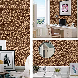 Brown Geometric Peel and Stick Wallpaper Decorative Self Adhesive Geometric Contact Paper Shelf Liner Countertop Cabinets Furniture Vinyl Film Sticker 17.7" x 117"