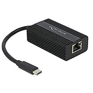 DeLOCK 65990 USB C Adaptor/Thunderbolt 3 to Gigabit Ethernet LAN 2.5 Gbit NBase-T 2,500 Mbps RJ45 Female