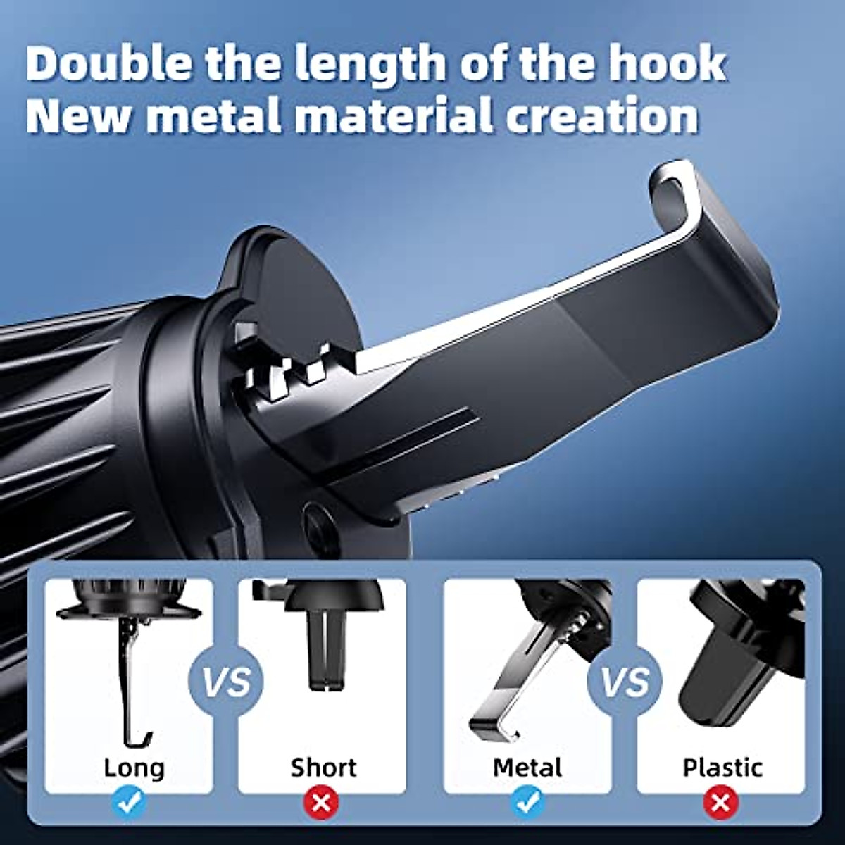 HADINI Magnetic Phone Car Mount with 6 Strong Magnets Phone Holder for Car Cell Phone Magnetic Car Mount iPhone Car Holder Compatible with All Smartphones