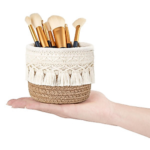 Mkono 4 Pcs Macrame Storage Baskets Boho Desk Accessories