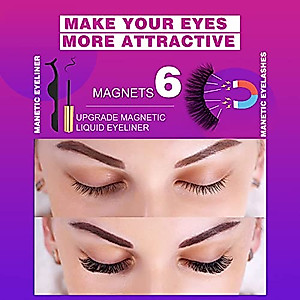 Royaomis 10 Pairs Cat-Eye Magnetic Lashes With Eyeliner Natural Looking, 3D Magnetic Eyelashes Natural Look With Eyeliner, Fake Eyelashes Magnetic, Eye Lashes Pack Natural Magnetic Eyelashes