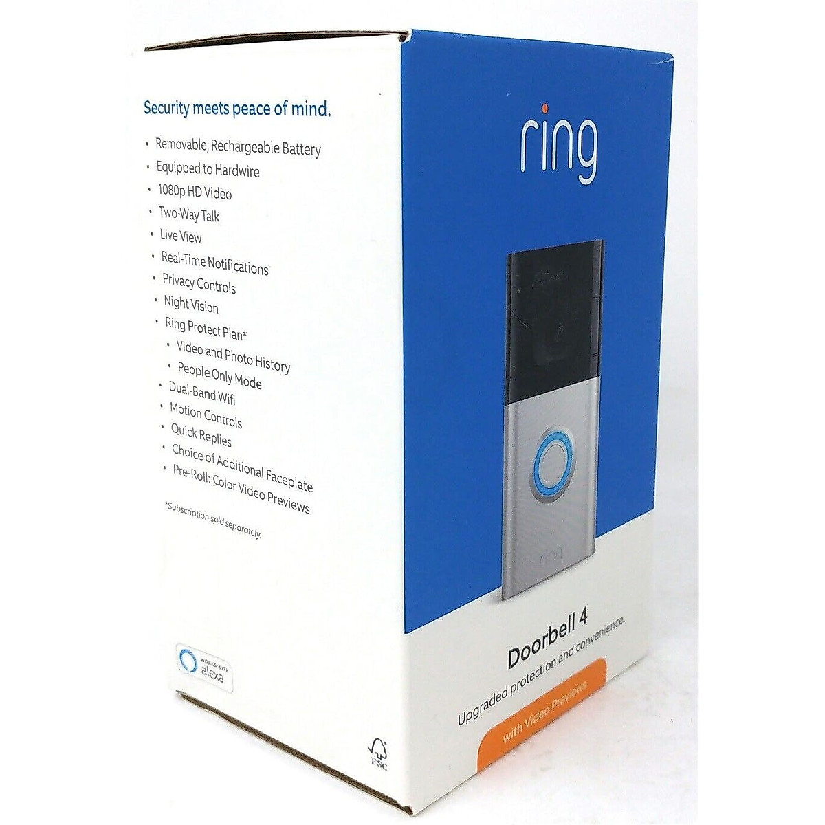 Ring Video Doorbell 4 – improved 4-second color video previews plus easy installation, and enhanced wifi – 2021 release