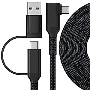 2 in 1 Fast Charging USB C Cable 10 FT 16 FT for Oculus Quest VR Gaming Headset Power Supply Cable PC Data Transfer type c charging cable fast charging 10ft 16ft for Oculus Quest VR Gaming Headset