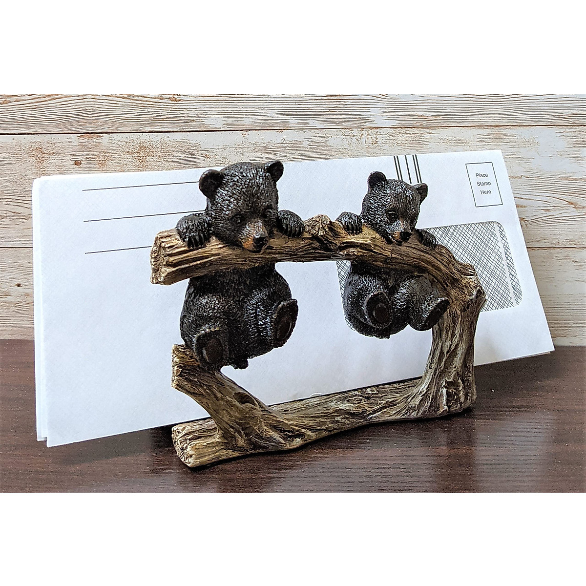 Bear Cubs Hanging on Tree Branch Decorative Napkin Holder (Mail Holder)