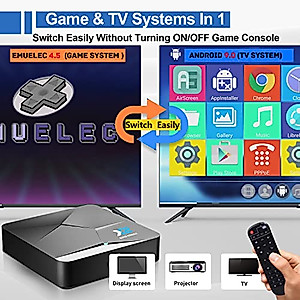 Kinhank Super Console X2 Retro Game Console with 100,000+Games, Video Game Console with EmuElec 4.5&Android TV 9.0,4K HD Emulator Console,Game Consoles Compatible with Most Emulators,2.4+5G,BT 5.0