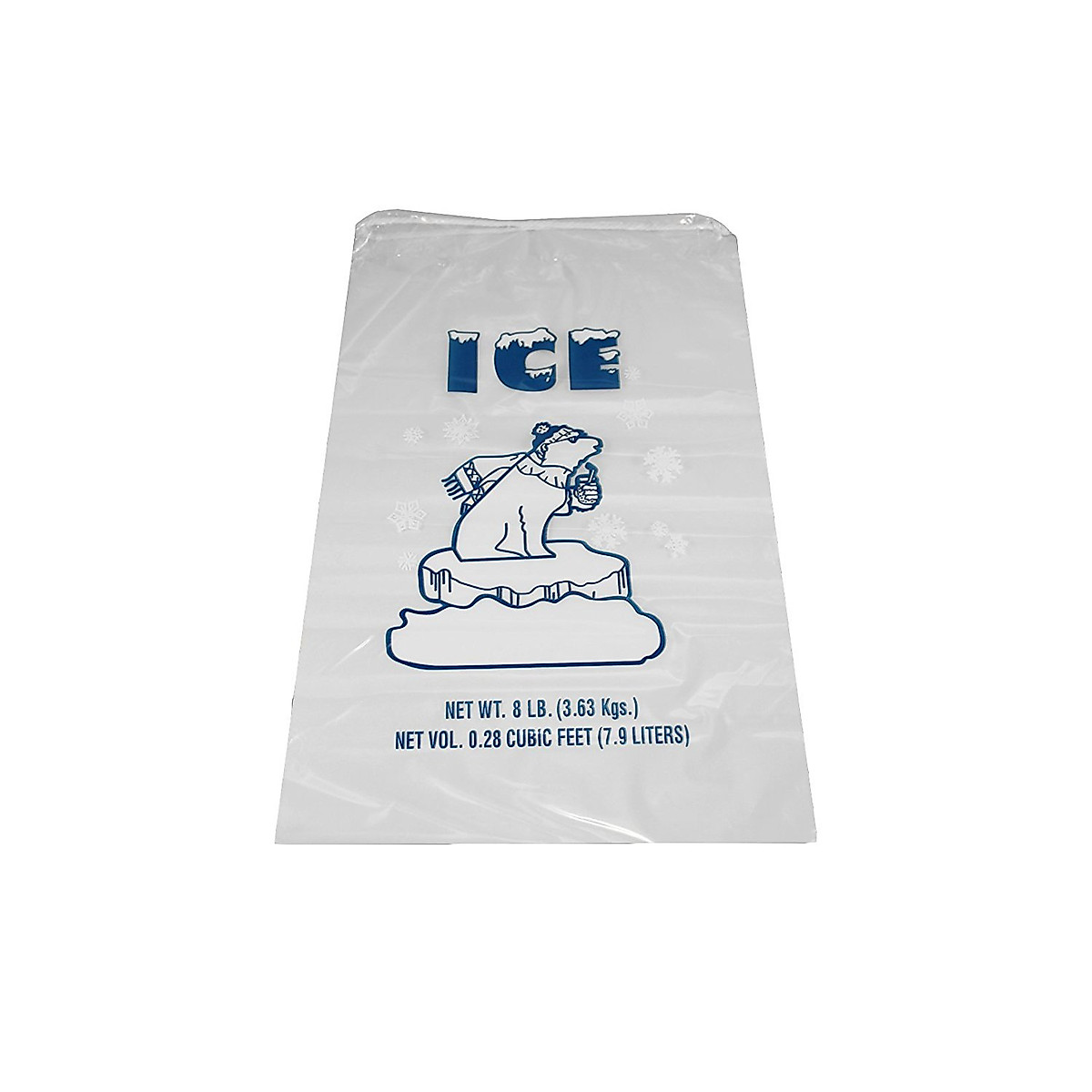 Inno-Pak 368309990 Drawstring Ice Bag, Polar Bear, 8lb, 18" x 12" (Pack of 500)