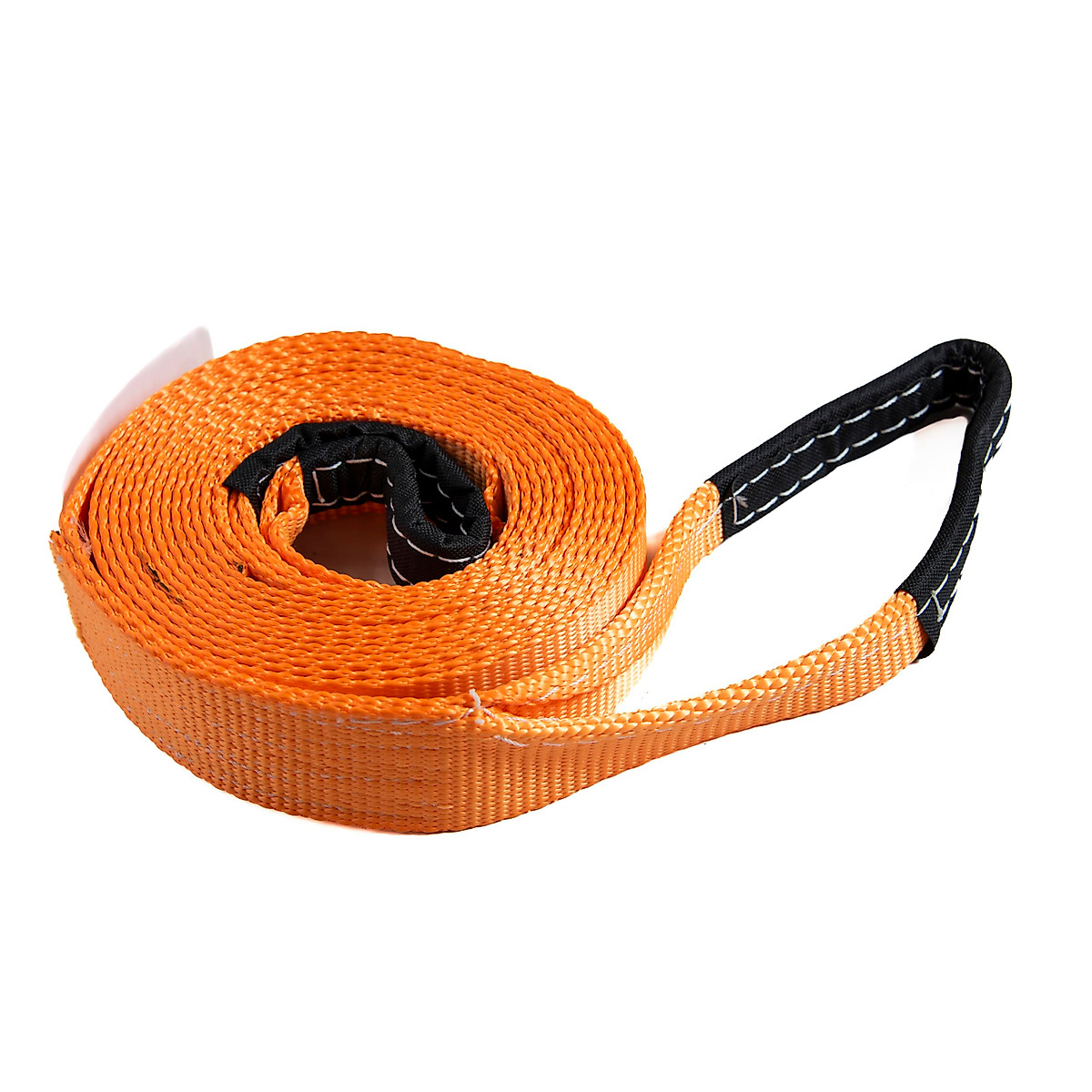 HiGear 2" X 30', 6.5 Ton 2 Inch X 30 Ft. Polyester Tow Strap Rope 2 Loops 14,000lb Towing Recovery 2x30 by Alfa Wheels (Orange, 2in 30ft 2x30)
