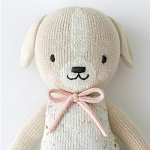 cuddle + kind Mia The Dog Little 13" Hand-Knit Doll – 1 Doll = 10 Meals, Fair Trade, Heirloom Quality, Handcrafted in Peru, 100% Cotton Yarn