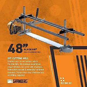 Granberg Chainsaw Alaskan Sawmill MKIV, G778-48 - Cordless Portable 48 Inch Wood Cutting Machine Guide - Log Cutter Planer - Woodworking Tools Kit Equipment - Router Case Attachment Accessories Part