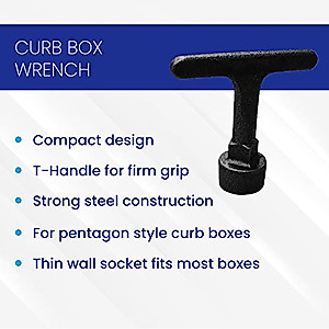 Jones Stephens Curb Box Wrench for Pentagon Curb Boxes, Grey