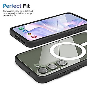 Encased Magnetic Case with Wireless Charger Included - for Samsung Galaxy S23 Plus - Compatible with MagSafe Accessories (Clear/Black)