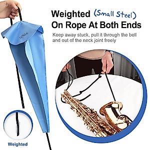 YZNlife Saxophone Cleaning kit with Case for Alto Tenor Clarinet Flute and other Wind & Woodwind Struments Including Sax Cleaning Cloth(4pcs),Mouthpiece Brush Thumb Rest Cushion Reed Case,(Blue)