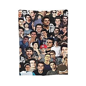 Dylan O'Brien Collage Blanket Fleece Ultra-Soft Micro Throw Soft Blankets for Couch Sofa Bed 50"X40"