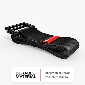 Peloton Yoga Strap | 6 ft. Adjustable and Durable Nylon Strap with Corrosion Resistant Zinc Alloy Rings for Stretching, Pilates, and Exercise, Black