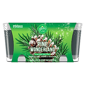 Glade Jar Candles, Fragrance Candles Infused with Essential Oils, Air Freshener Candles, Multiple Scents Available! (Pine Wonderland, 3.4oz- 2 Candles)