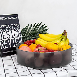 Dicunoy 2 Pack Lazy Susan Organizers and Storage, 12"/10" Turntable Plastic Kitchen Cabinets Turntray Container Bins for Pantry, Fridge, Countertop, Vanity, Sink, Spices, Condiments