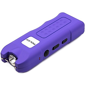 POLICE 628 Stun Gun with LED Flashlight and Siren Alarm, Purple