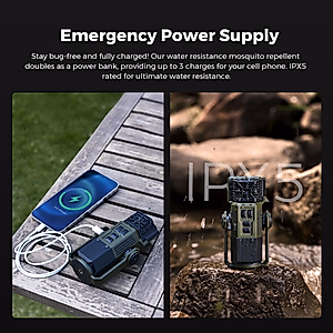 FLEXTAIL EVO Repeller Mosquito Repeller Rechargeable Repellent 329°F Heating with 3000LM Ultra Bright Camping Lantern 30ft Protection Zone for Outdoor Patios Camping Hiking(Mats Not Included)