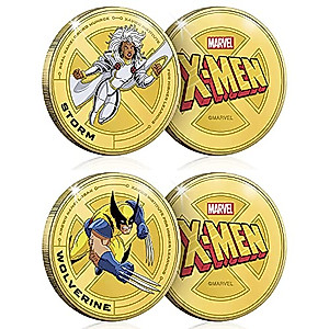 FANTASY CLUB Complete Pack The Official X Men Commemorative Complete Collection – 12 Coins/Medals of The Most Memorable Characters from The Best Loved Films. Au Plated and Colored + Decorative Album.