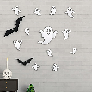 24Pcs Halloween Wall Decor Halloween Ghost Wall Decorations Halloween Decorations Indoor Supply Ghost Wall Decals for Home Bedroom Living Room Office Bathroom Halloween Wall Stickers Decoration