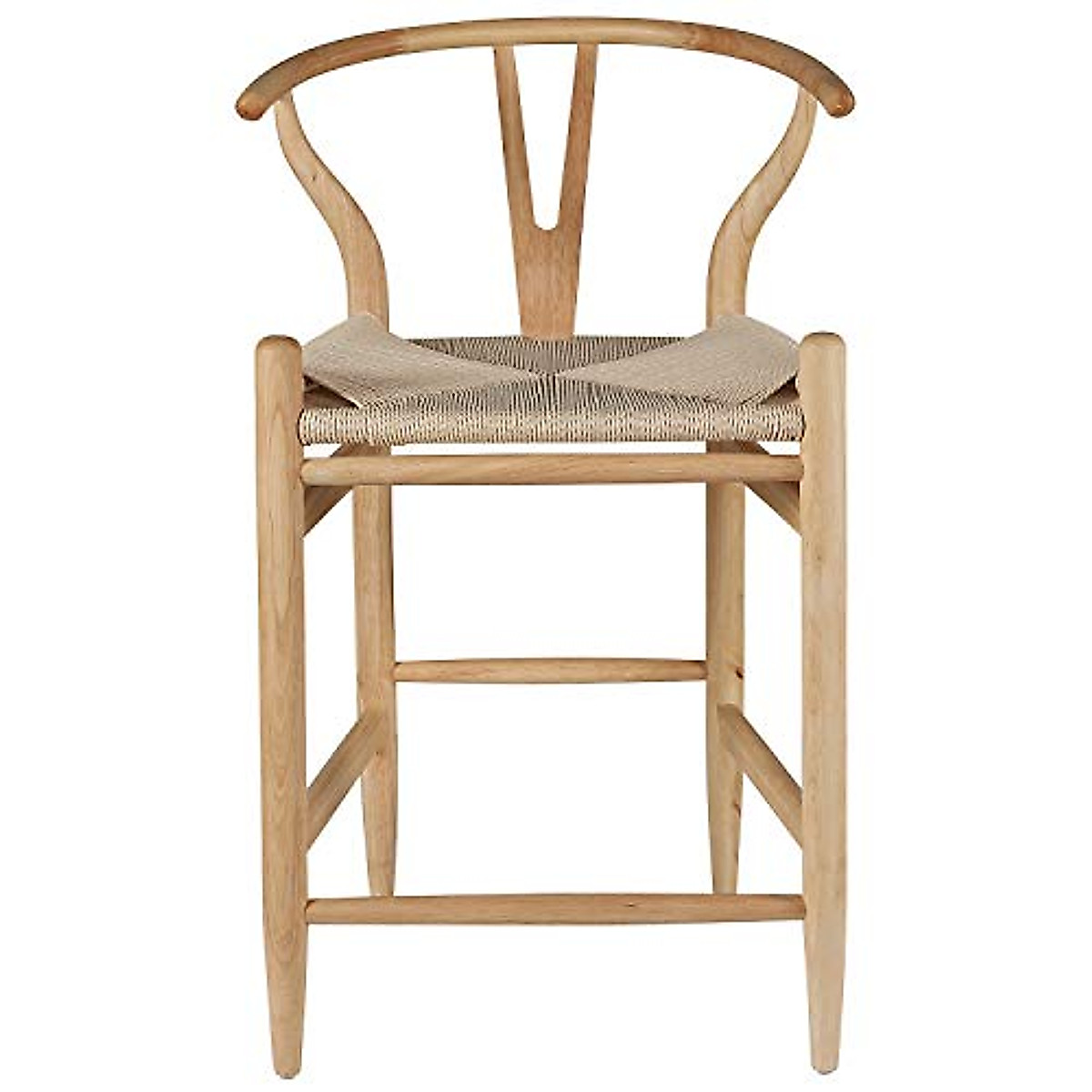 Amazon Brand – Stone & Beam Wishbone Counter-Height dining chair, 35.5"H, Birch Wood, Natural / Natural