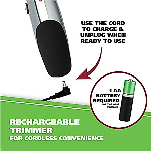 Wahl Groomsman Rechargeable Beard Trimming kit for Mustaches, Nose Hair, and Light Detailing and Grooming with Bonus Wet/Dry Electric Nose Trimmer – Model 5622