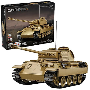 dOMOb Panther WWII German Tank Building Kit – 2.4G Remote Control Battle Army Build Set – 1:35 RC Model – CADA Bricks Toys for 14+ Kids & Adults – 907 Building Blocks – for Boys, Hobbyist, Collector