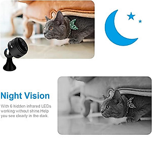 Mini Spy Camera Wireless Hidden Home WiFi Security Cameras with App 1080P, Bundle Night Vision Indoor Outdoor iPhone/Android Phone Small Nanny Cam for Cars etc