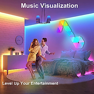 Triangle Lights LED Light Panels, Smart LED Wall Lights RGB Gaming Lights with Remote, Gaming Room Decor Work with Alexa Google Assistant,APP & Voice Control Music Sync for Bedroom/Streaming,9 Pack