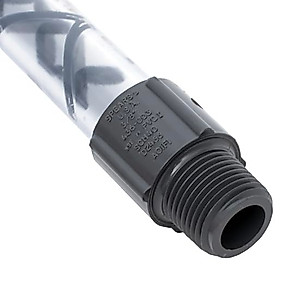 Koflo 3/8-40C-4-12-2 Clear PVC Schedule 40 Pipe Static Inline Mixer; 3/8" NPT(M), 12 Elements