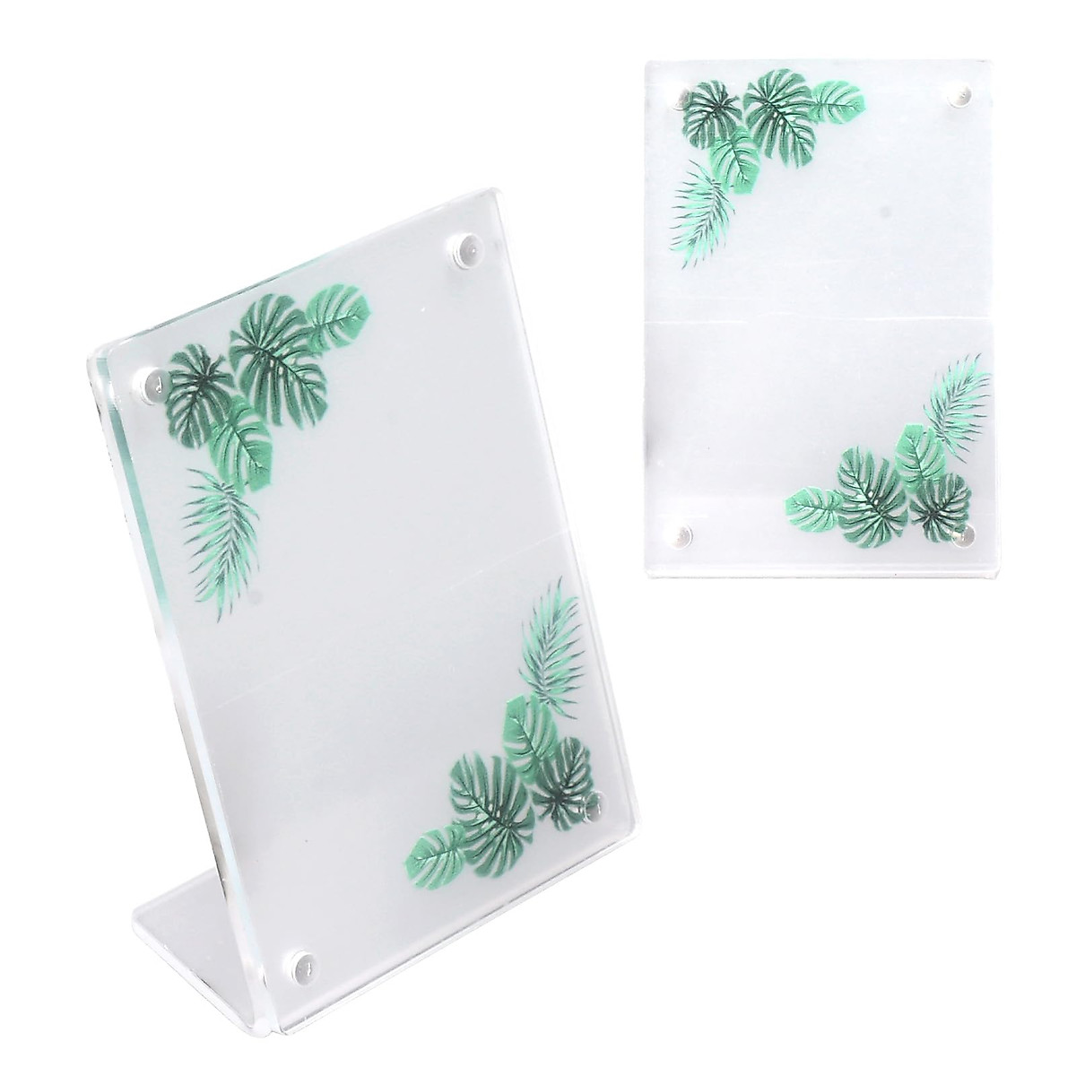 Photo Frame, Sturdy Acrylic Tabletop Photo Frame Decorative Clear Simple Cleaning for Home (Monstera Leaves)