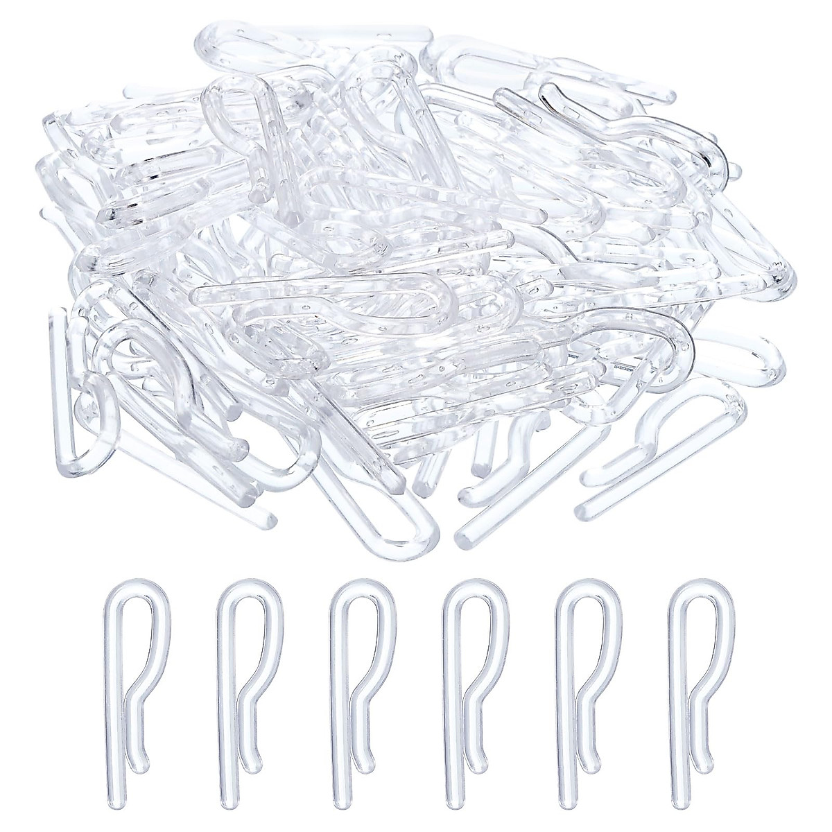 uxcell 300Pcs Durable Plastic Alligator Clips, 1.42" Clear U Shape Shirt Clip Clothespins for Folding Ties, Pants, Socks, Garments