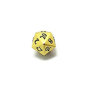 Gold Metal D20 F*** Dice Set Critical Fail F 20 Sided Die Set DND Black Gunmetal Color Number for Role Playing Game Dungeons and Dragons D&D Pathfinder Shadowrun and Math Teaching