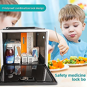 Medicine Lock Box for Safe Medication, pill lock box,locking medicine box,alcohol lock box,Clear Lockable Storage Box for Medicine Home Safety 13L(Clear