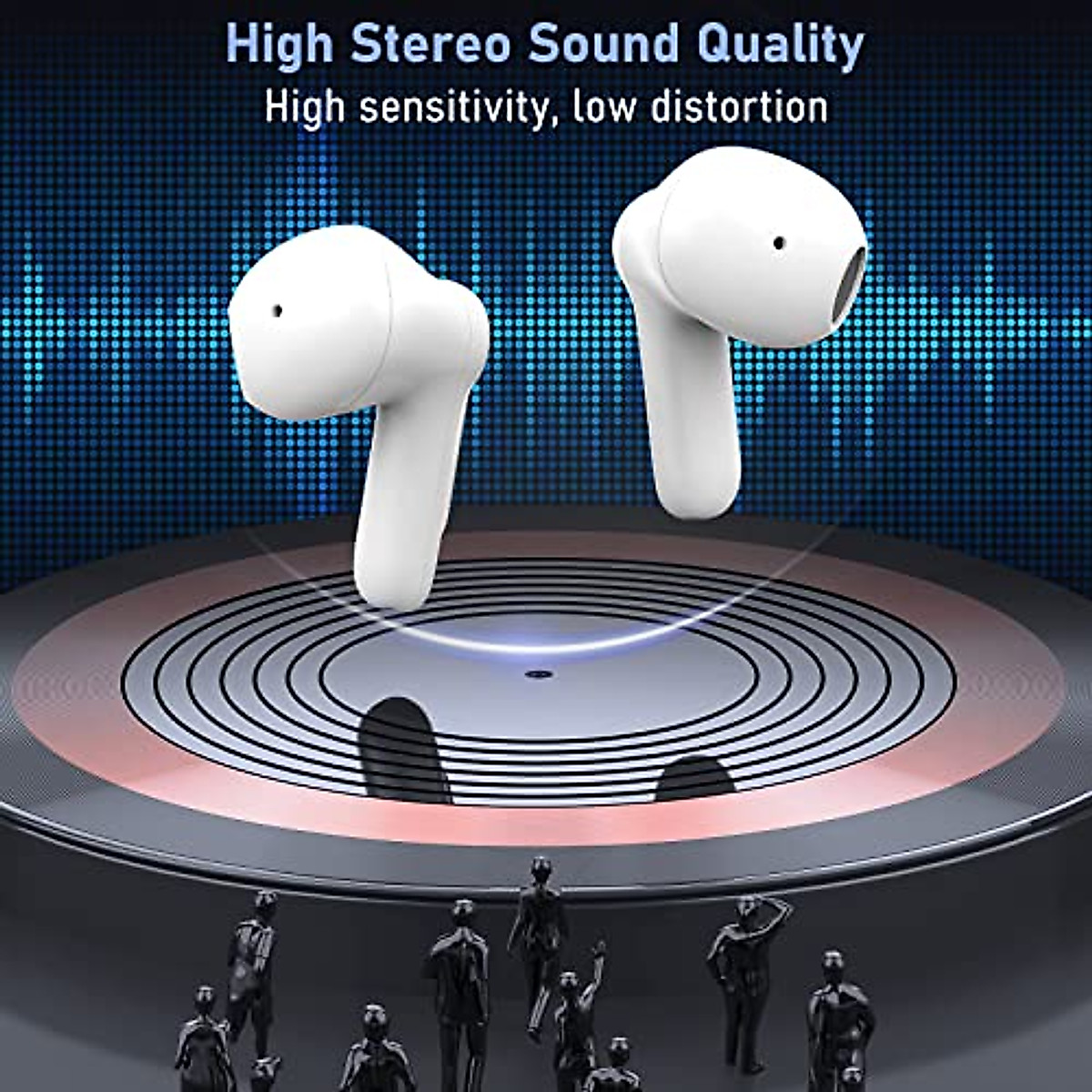 Yeaki Wireless Earbuds with Charging Case, Waterproof Earphones with Mic, Bluetooth 5.2 in-Ear Headphones for Sports, Running, Workout, Gaming