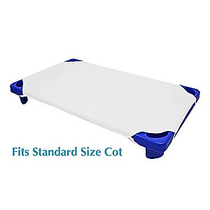 Cot Sheets for Daycare Standard Size-Pack of 12 Daycare for Toddler and Preschoolers Cot Bed Fitted Sheets for Daycare Cots-Daycare Mat Sheet-White Toddler Daycare 23" x 51"