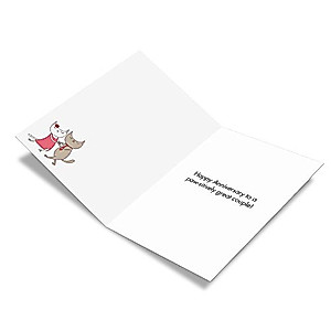 The Best Card Company - Anniversary Greeting Card with Envelope - Loving Stationery for Spouse - Cat Got Your Tongue C7183IANG