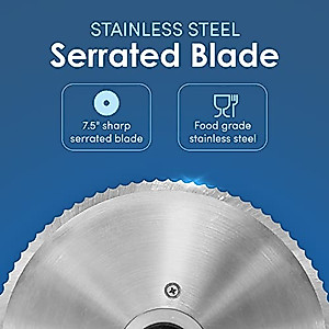 Elite Gourmet EMT-625B## Ultimate Precision Electric Deli Food Meat Slicer Removable Stainless Steel Blade, Adjustable Thickness, Ideal for Cold Cuts, Hard Cheese, Vegetables & Bread, 7.5”, Black