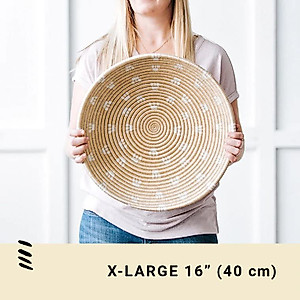 16" X-Large African Basket- Muyumbu/Rwanda Basket/Woven Bowl/Sisal & Sweetgrass Basket/Blue, Teal, Tan, White