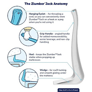 Zlumber Jack - The Ultimate Mattress Lifting Tool - Patented Ergonomic Under Mattress Wedge Elevator for Changing Sheets, Effortless Bed Making (ZlumberJack)