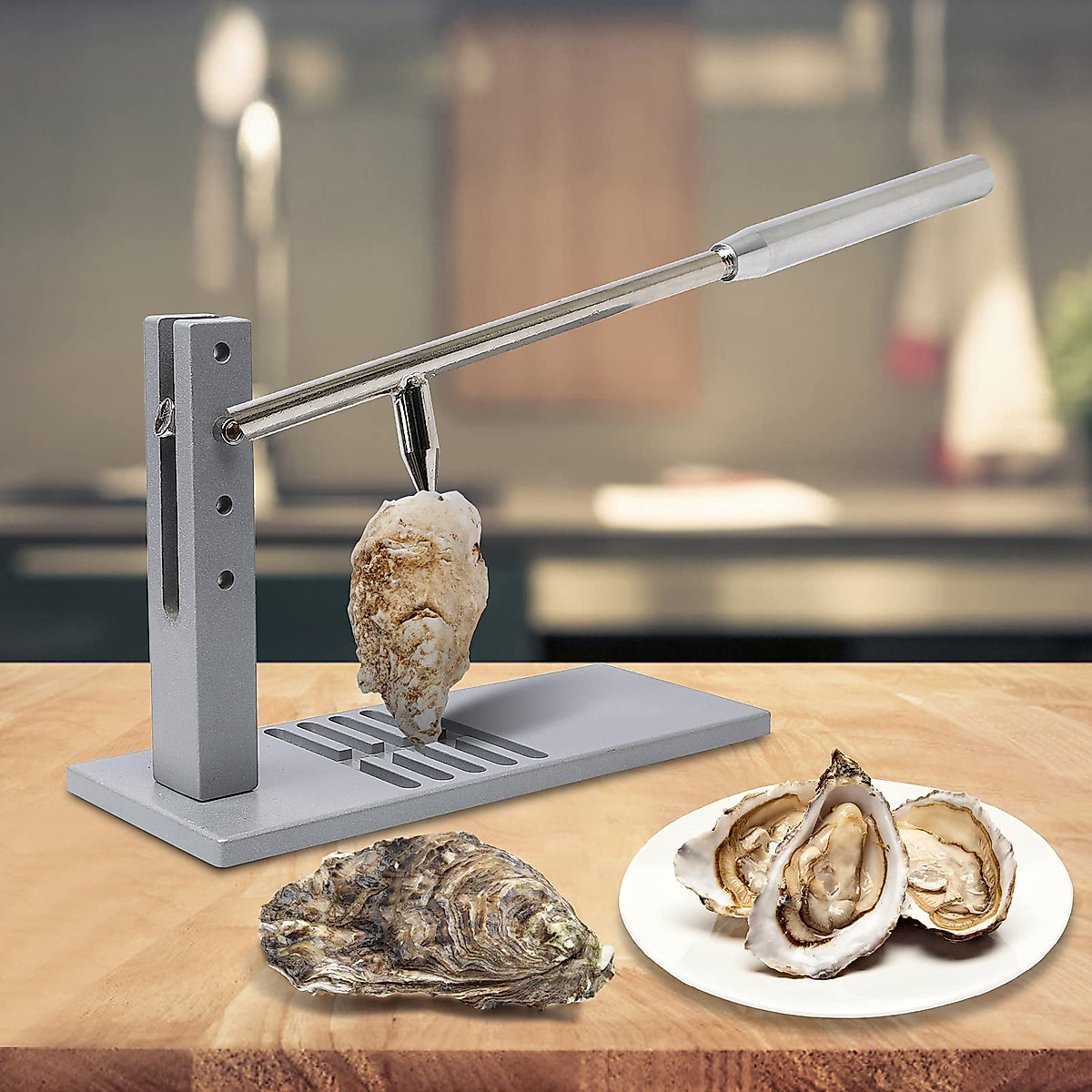 Oyster Shucker Machine, Clam Opener, Oysters Shucker, Hotel Buffets and Homes and Gift, Stainless Steel Oyster Shucker Including Knives, Glove and g-Clip, Seafood Tools for Hotel Family Buffet