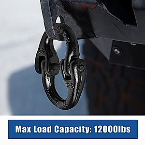 DIKJAK 2-Pack 1/2 Inch Tow Chain, Trailer Safety Chains Connector, Hammerlock Coupling Link, Heavy Duty Safety Chain Hook