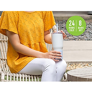 REDUCE 24 oz Tumbler, Stainless Steel - Keeps Drinks Cold up to 24 Hours - Sweat Proof, Dishwasher Safe, BPA Free - Cayenne, Opaque Gloss