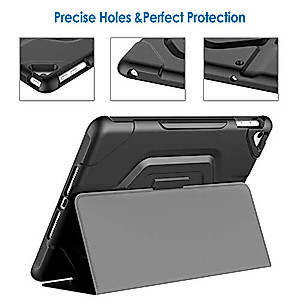 JETech Case for iPad 9.7-inch (2018/2017 Model, 6th/5th Generation), Double-fold Stand with Shockproof TPU Back Cover, Auto Wake/Sleep (Black)