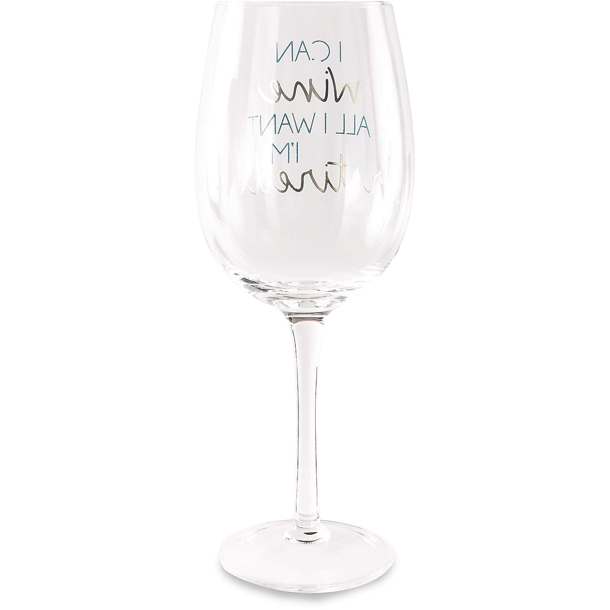 Pavilion Gift Company I Can Want I'm Retired-16 oz 16 oz. Crystal Wine Glass, 1 Count (Pack of 1), Blue