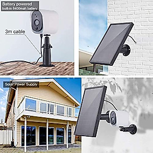 5W Solar Panel for Wireless Outdoor Security Camera, Continuously Power for Rechargeable Battery Camera,IP65 Waterproof Metal Shell, 5V USB Solar Panel with Micro USB Port (Solar Panel)