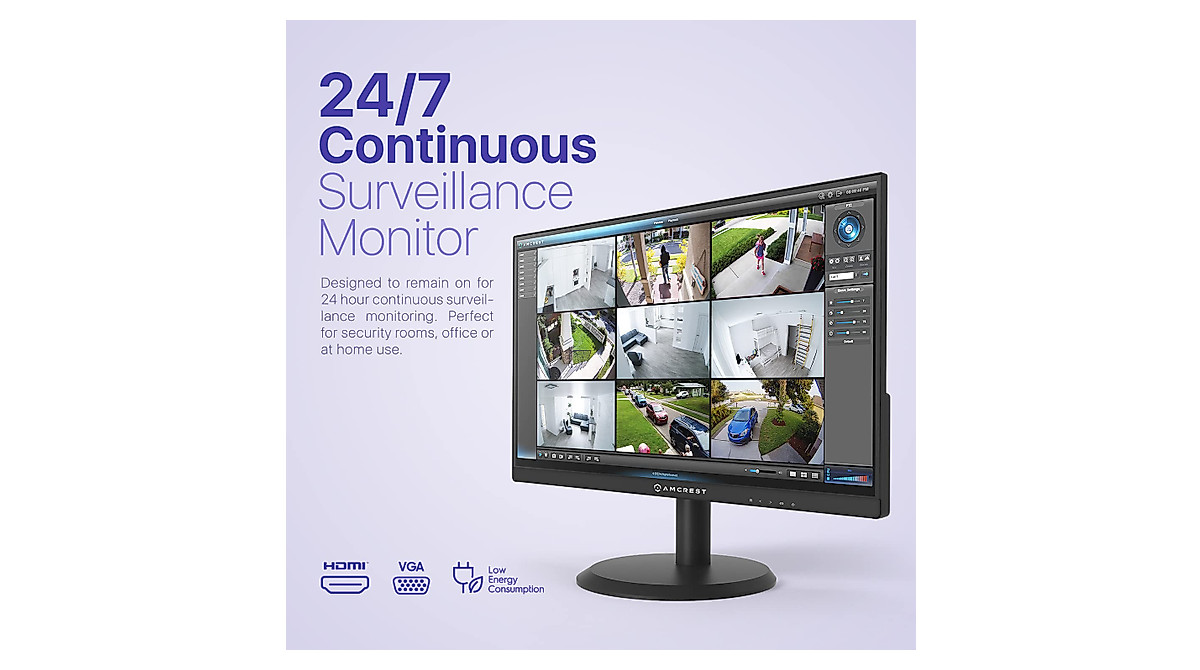 Amcrest 22" 24/7 Surveillance Monitor | 1080p NVR/DVR Display
