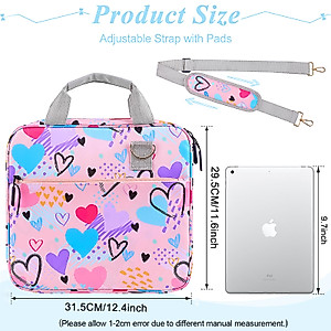 FIODAY Zipper Binder, 2 inch 3 Ring Binder with Zipper Cute Binder with Handle and Shoulder Strap Multiple Pocket 500 Sheet Capacity Binder Organizer for School